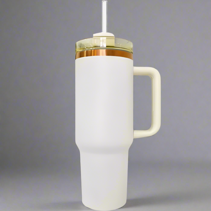 40oz Copper Plated Tumbler Cream Thunder Laser Usa
